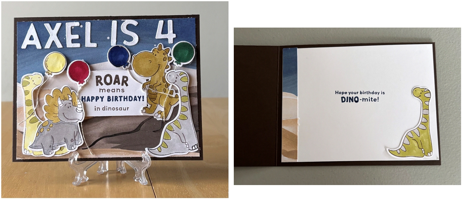 Darling Dinos Birthday Card – Personally Created by Christine